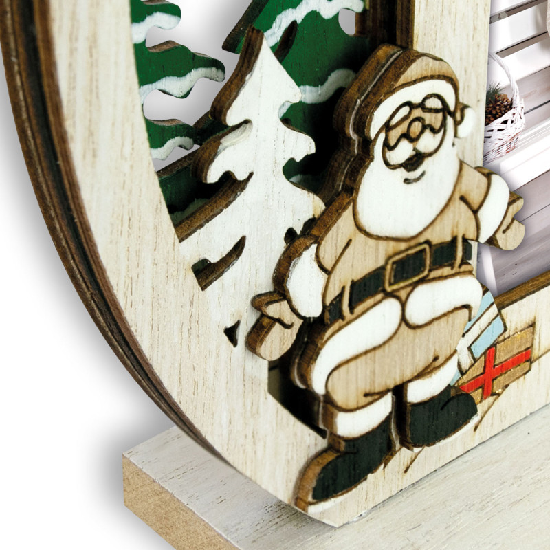 Rama foto din lemn , cu decor perforat si in relief, tematica de iarna ...